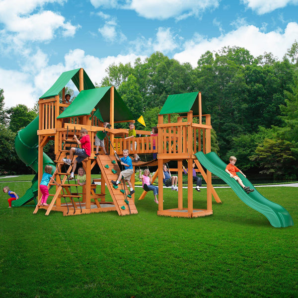 Gorilla Playsets Treasure Trove I W Vinyl Canopy Wooden Swing Set NJ Swingsets