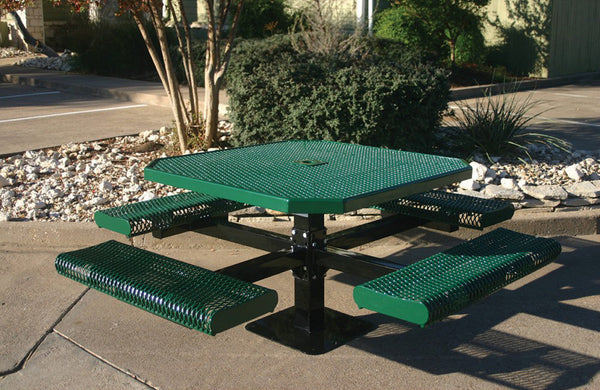 Playground Equipment Octagon Rolled Edge Single Pedestal Picnic Table ...